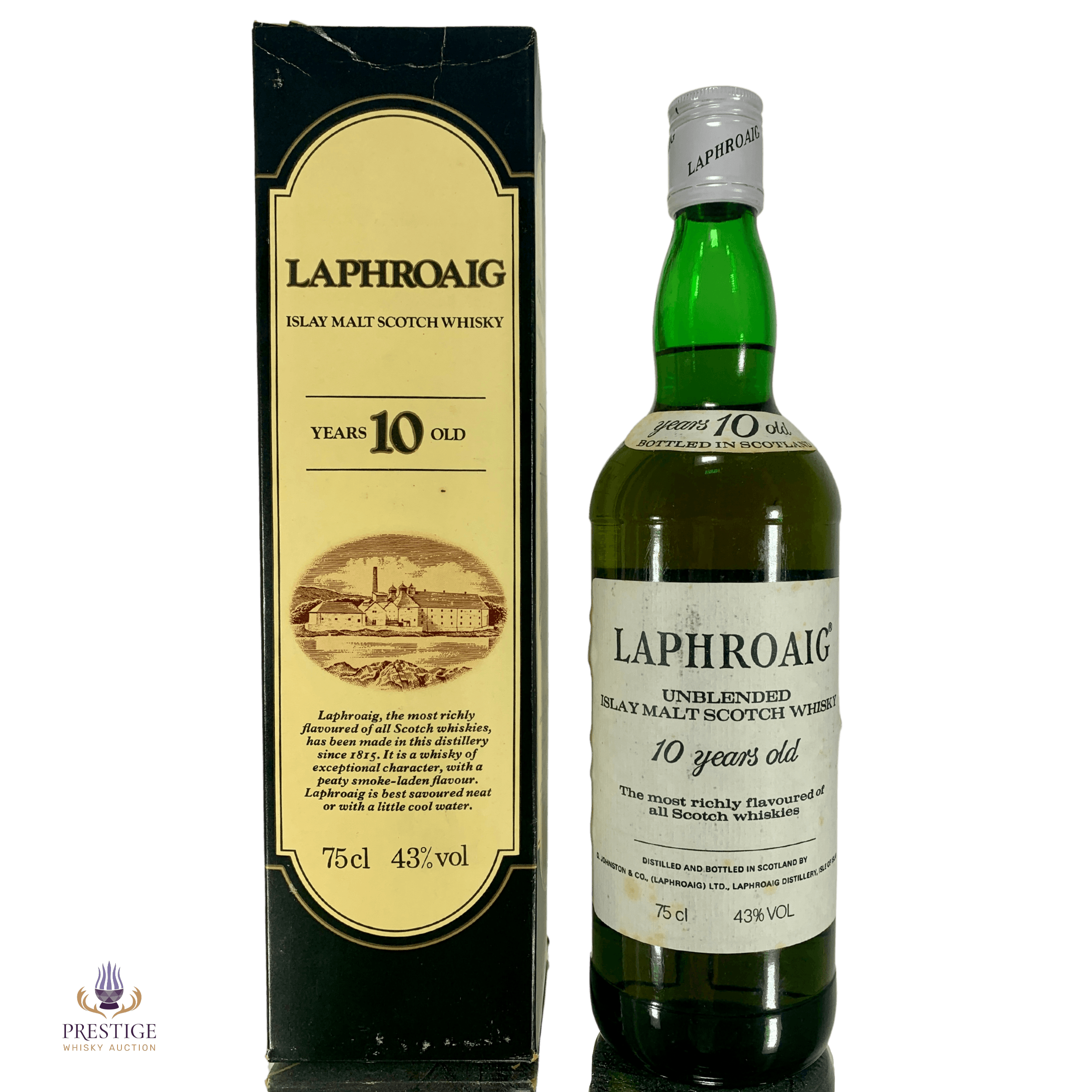 Laphroaig 10 Year Old Unblended Pre Royal Warrant Auction Prestige