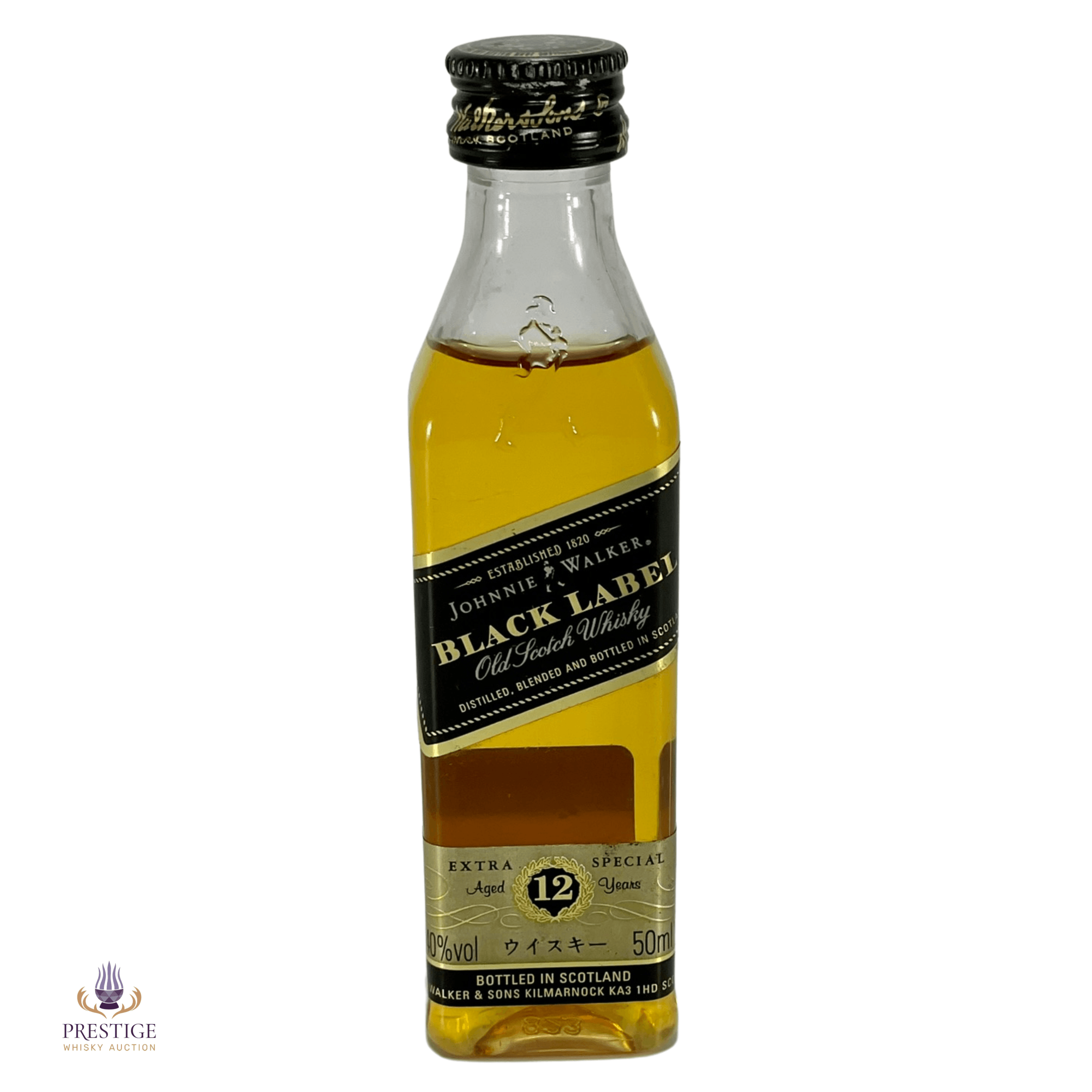Bid on Johnnie Walker 12 Year Old Black Label Miniature at Auction ...