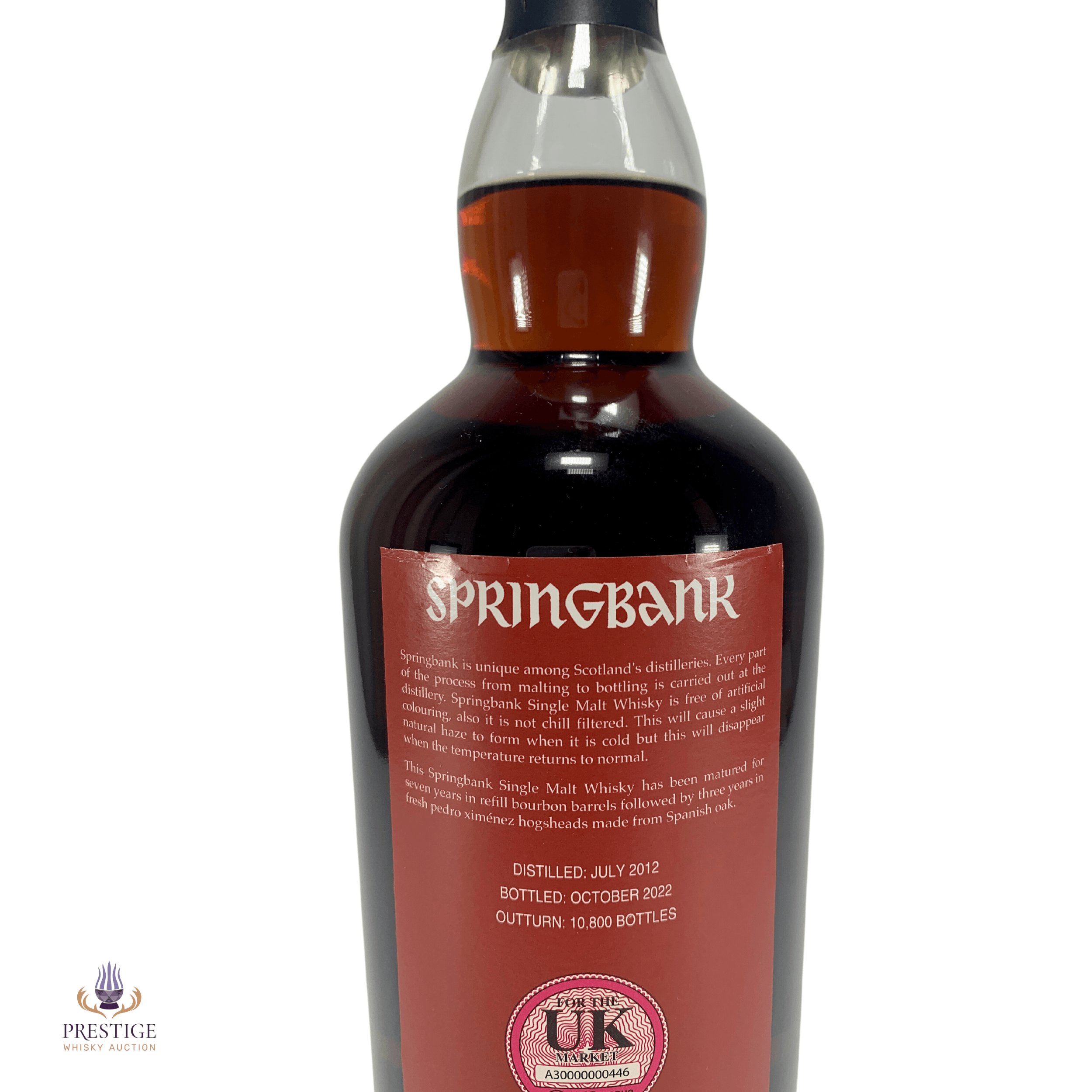 Bid on Springbank 10 Year Old - Sherry PX Finish at Auction - Live ...